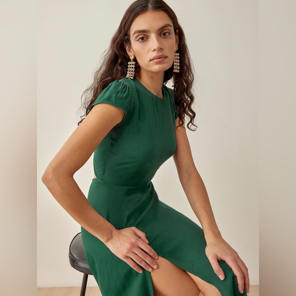 Reformation | Dresses | Reformation Gavin Dress In Emerald | Poshmark